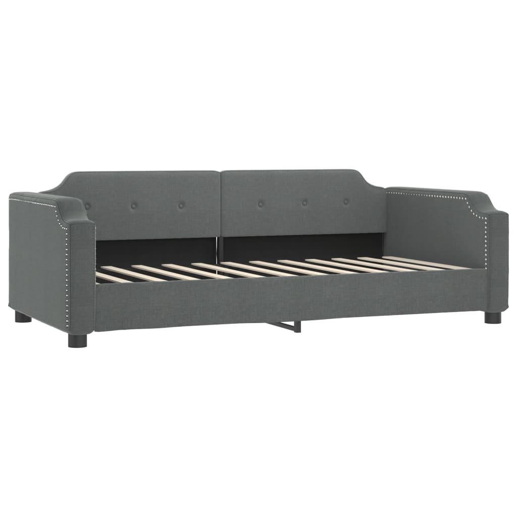 Lit simple | Lit adulte | Lit de repos gris foncé 100x200 cm tissu ...