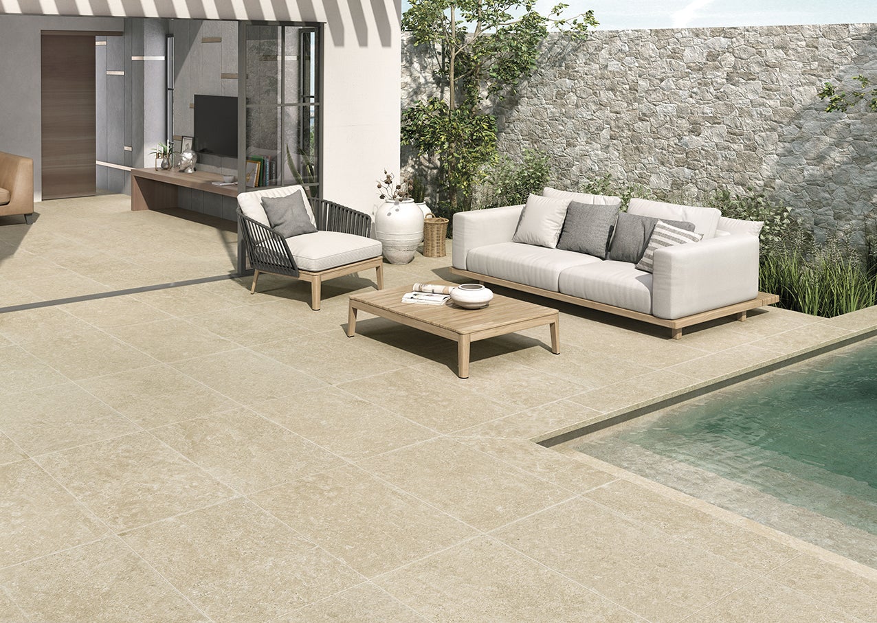 CARRELAGE EXTERIEUR VENISE NATURAL - Vendu par paquet de 1,17m² | Leroy ...