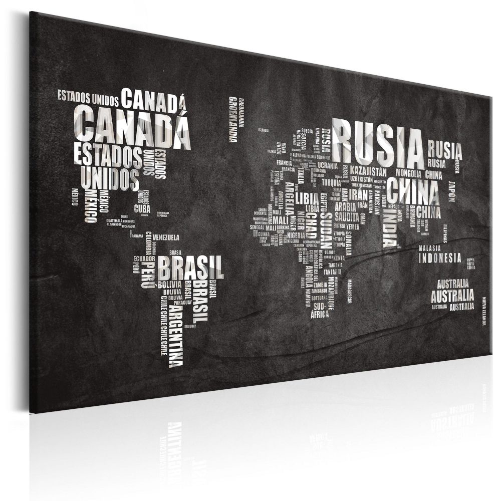 Tableau - World Map: Mundo Negro 120x80 Artgeist cm | Leroy Merlin