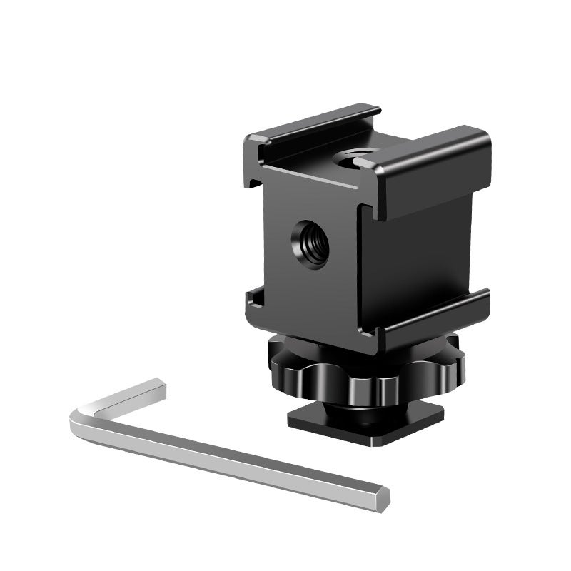Adattatore hot shoe per fotocamera con base hot shoe a tre teste Black ...