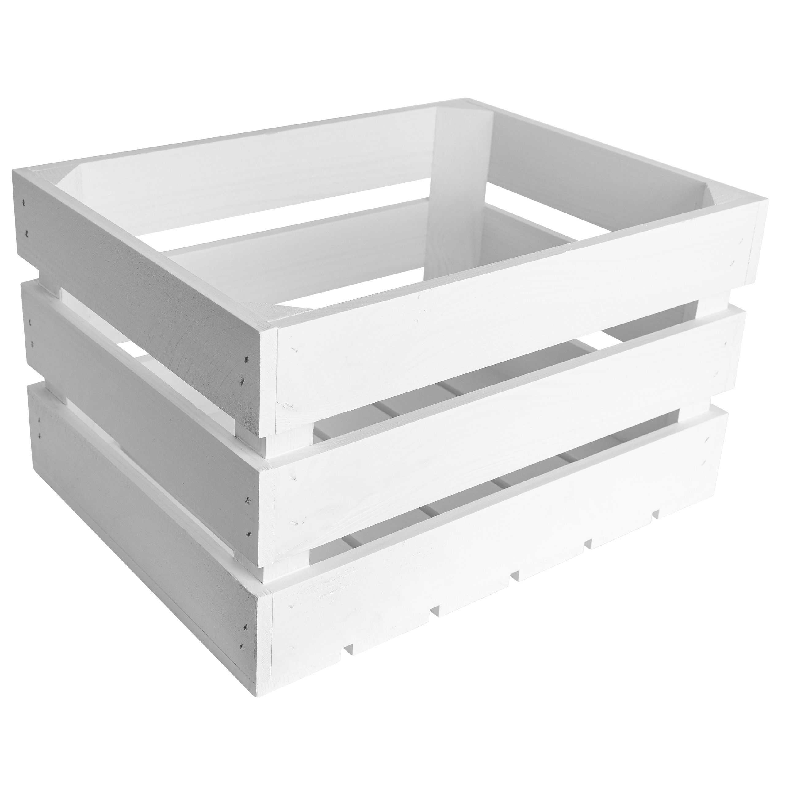 Creative Deco Caisse En Bois Blanc 40 X 30 X 23 Cm Caisse Rangement Bois Caisse En Bois