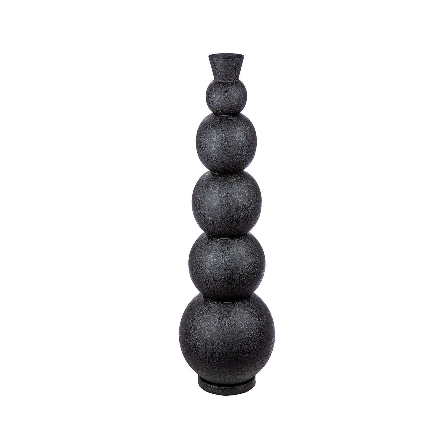 GILDE vase de sol Rotonda en noir, fer, grand, craquelure, hauteur 76cm ...
