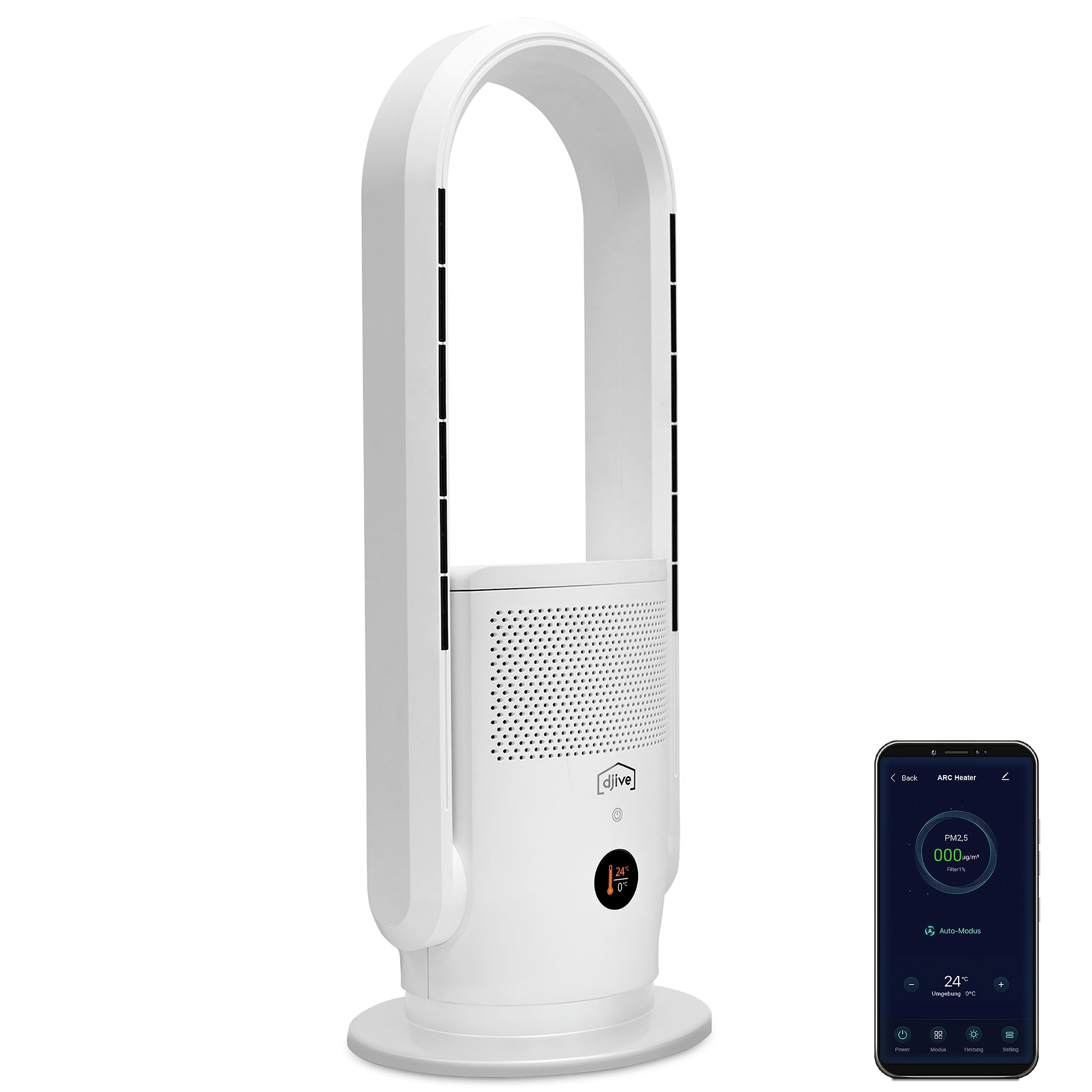 Djive ARC Heater Ventilatore a Torre Silenzioso 3 in 1 con ...