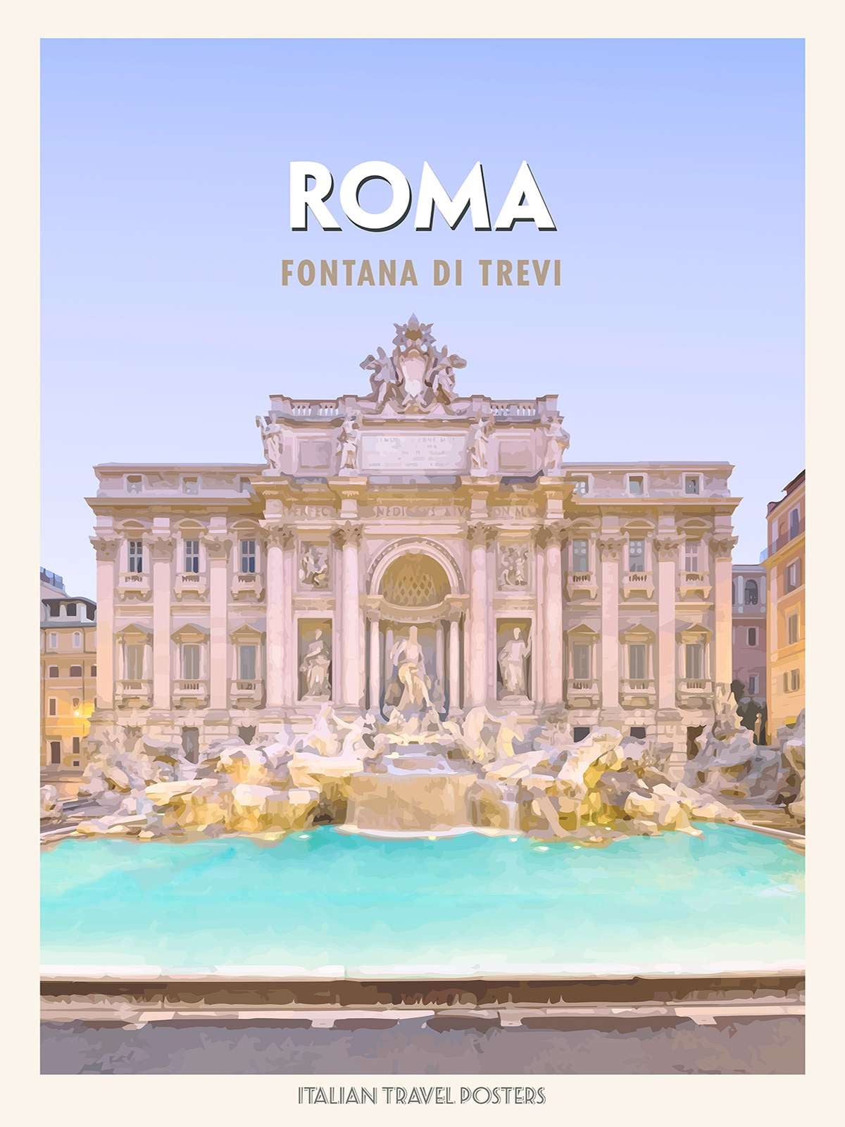 Póster Roma: Fontana de Trevi (impresión en papel, 40x30 cm, sin marco ...