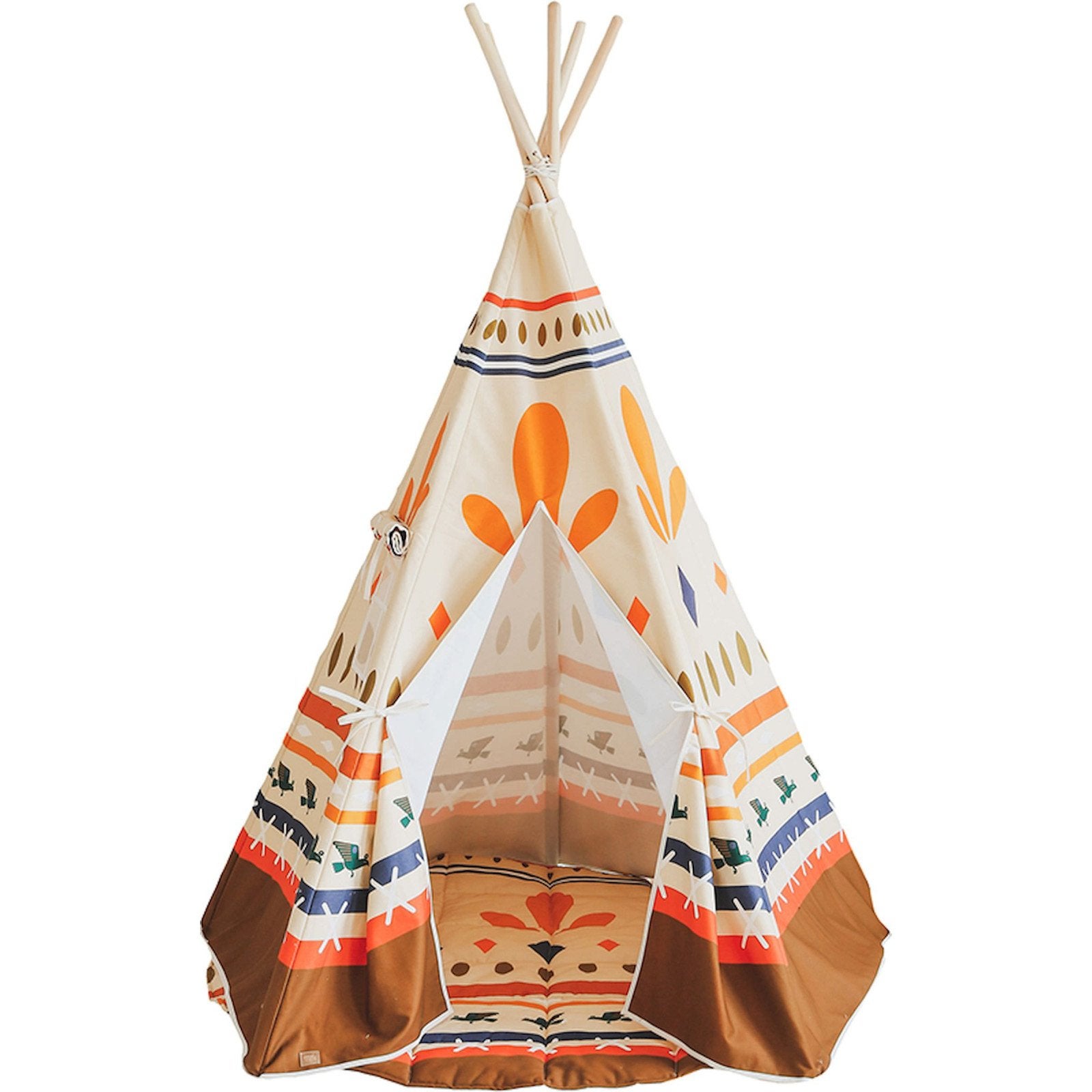 Tente tipi enfant native vibe 120 x 130 x 180 cm Beige, brun, orange ...