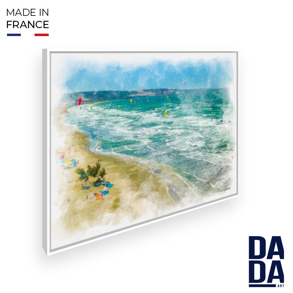 Tableau Côte de Marignane / 45x60cm / Cadre Blanc / Fabriqué en France ...