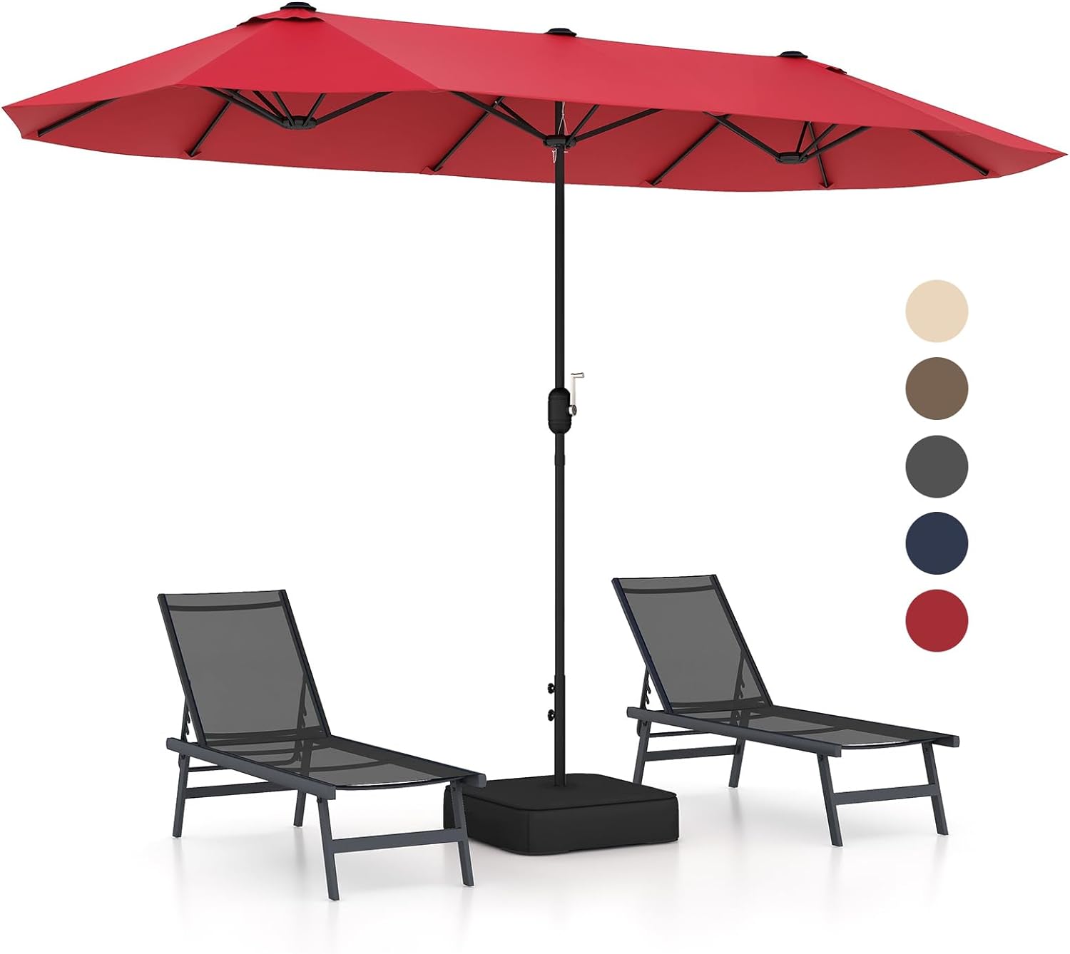 Parasol de Jardin Exterieur avec Pied, 4M Parasol Double Face avec ...