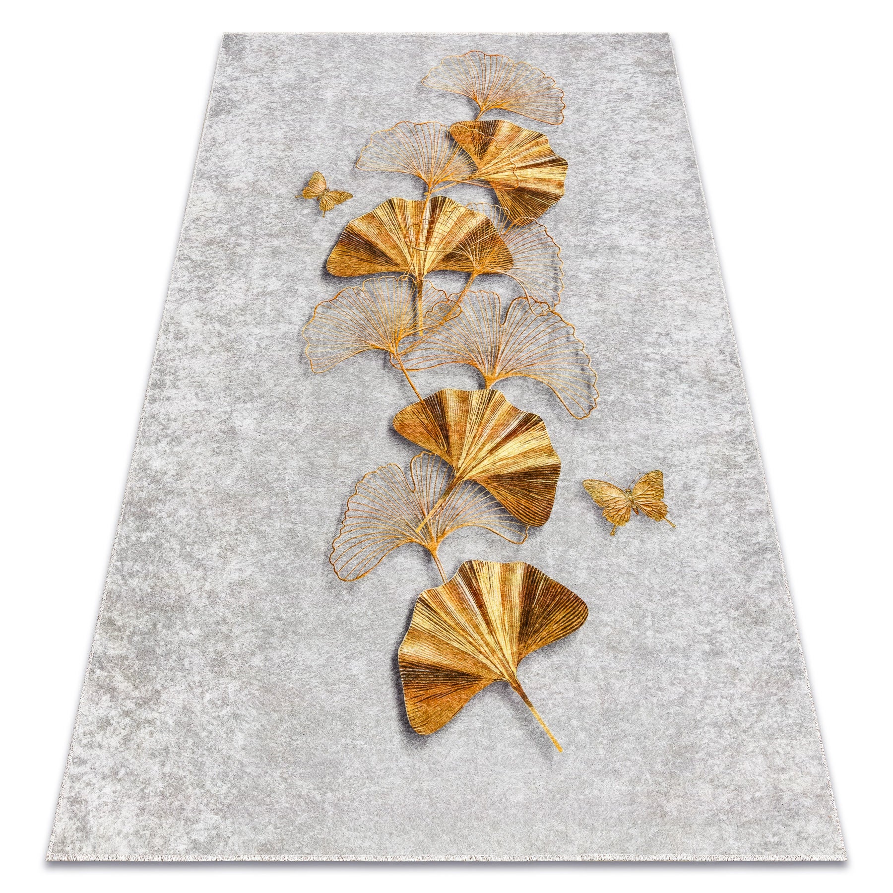 Tapis lavable MIRO 51969.802 Papillons antidérapant - gris / or 120x170 ...