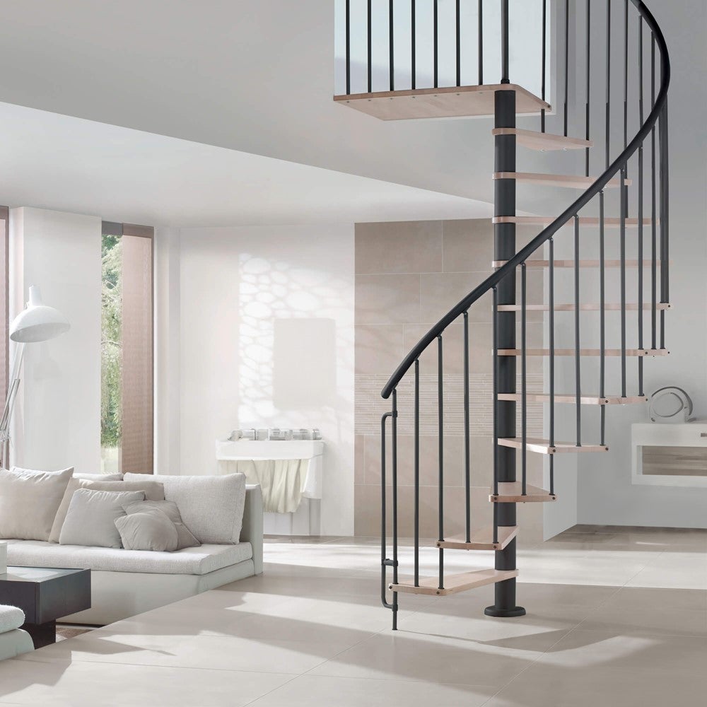 HANDYSTAIRS escalier en colimaçon "BARI" - 13 marches en hêtre pour ...