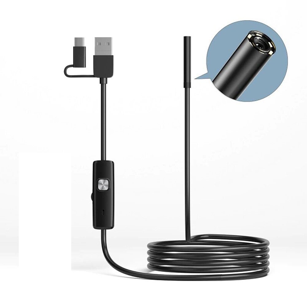 Endoscope Mini Caméra 3 En 1, 7mm Micro USB Type-C 6 LED Étanche ...