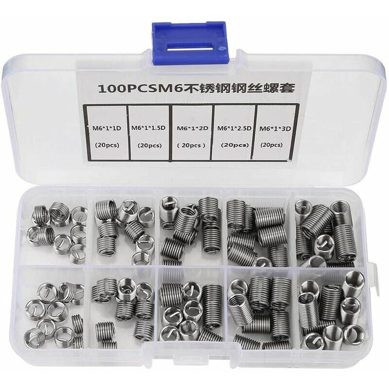 M6 Insert Fileté, 100pcs M6 Filets Rapportés Inserts de Filetage ...