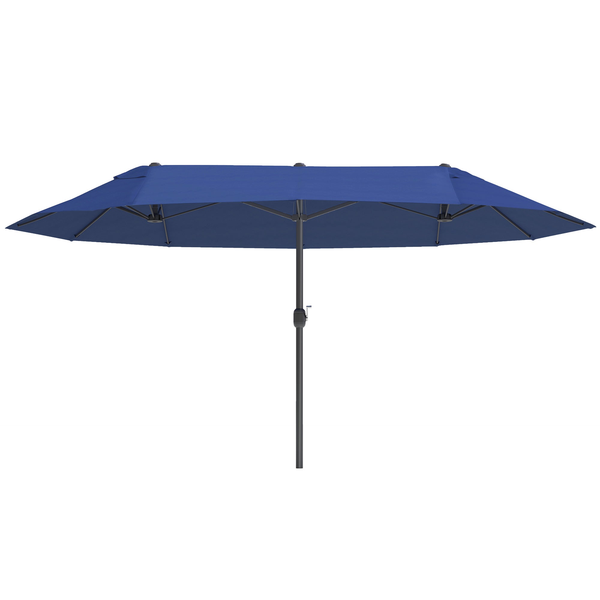 Parapluie double 455x265 cm, protection UV, manivelle, résistant vent ...