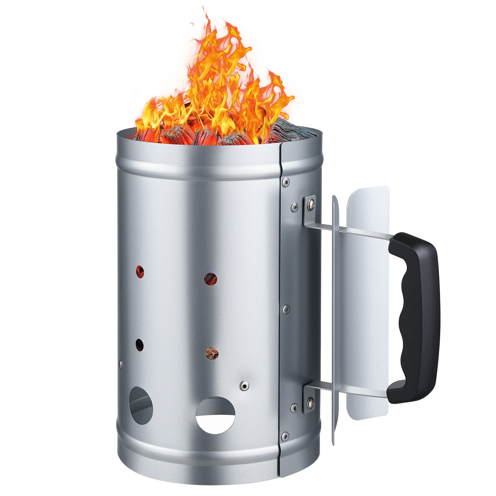 Chimenea encendido carbón VEVOR, 1,8 kg, acero fuerte, gran capacidad ...