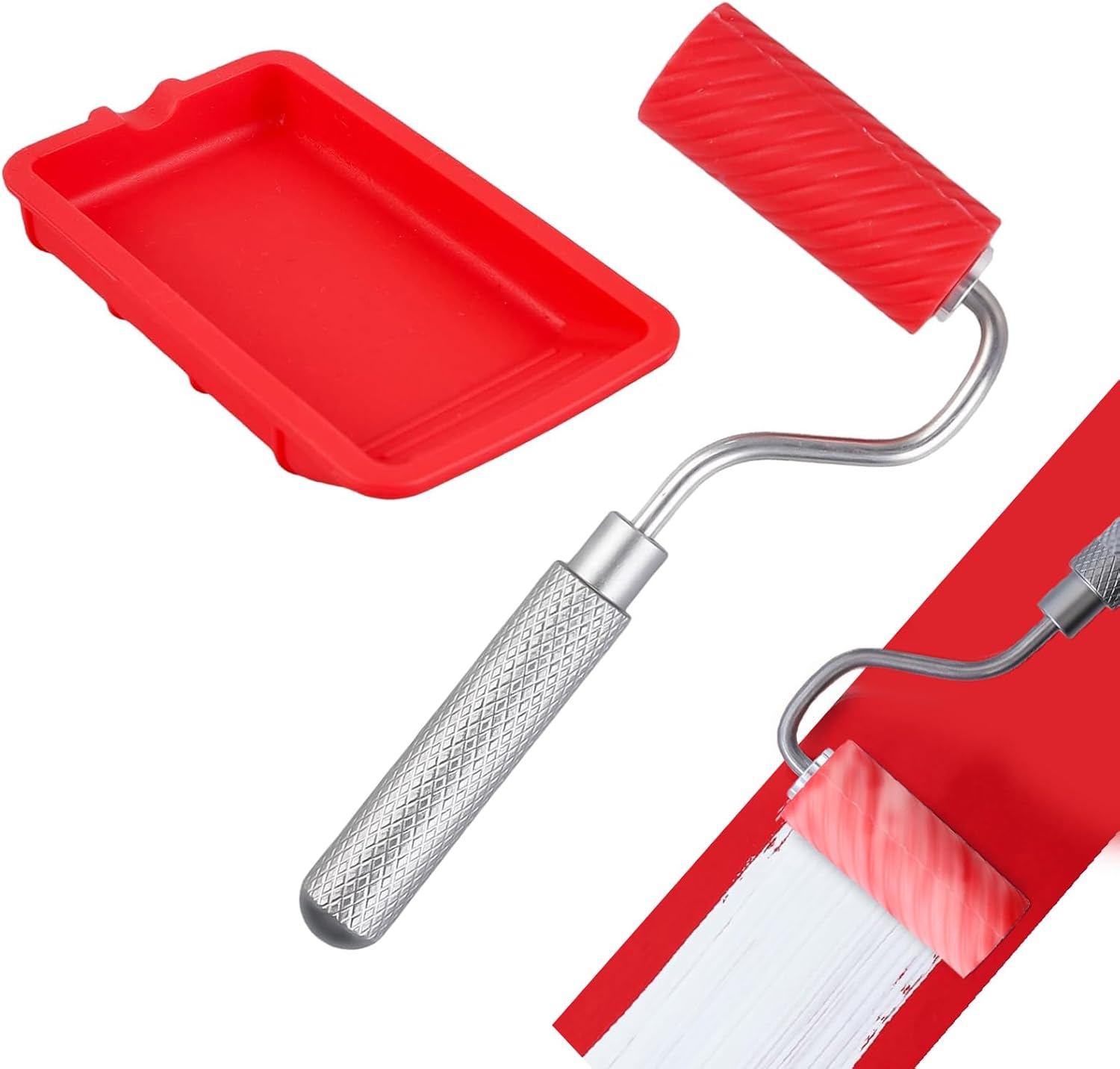 Rodillo de pintura, rodillo de pintura pequeño, bandeja de pintura ...