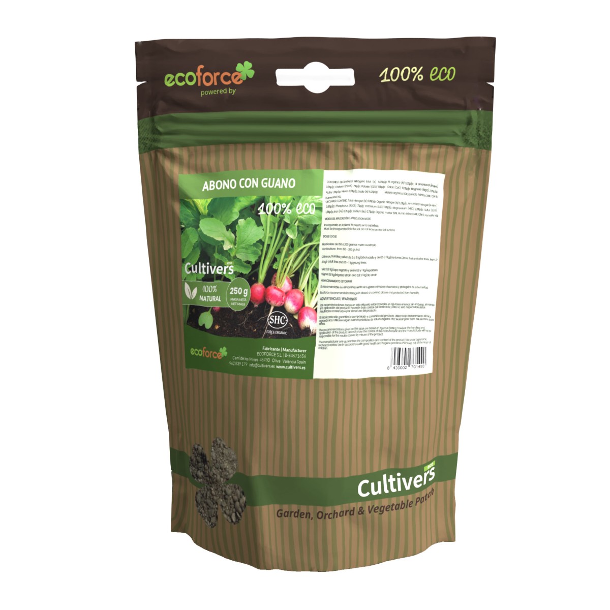 CULTIVERS Abono con Guano Pellets Ecológico 250 g. Fertilizante ...