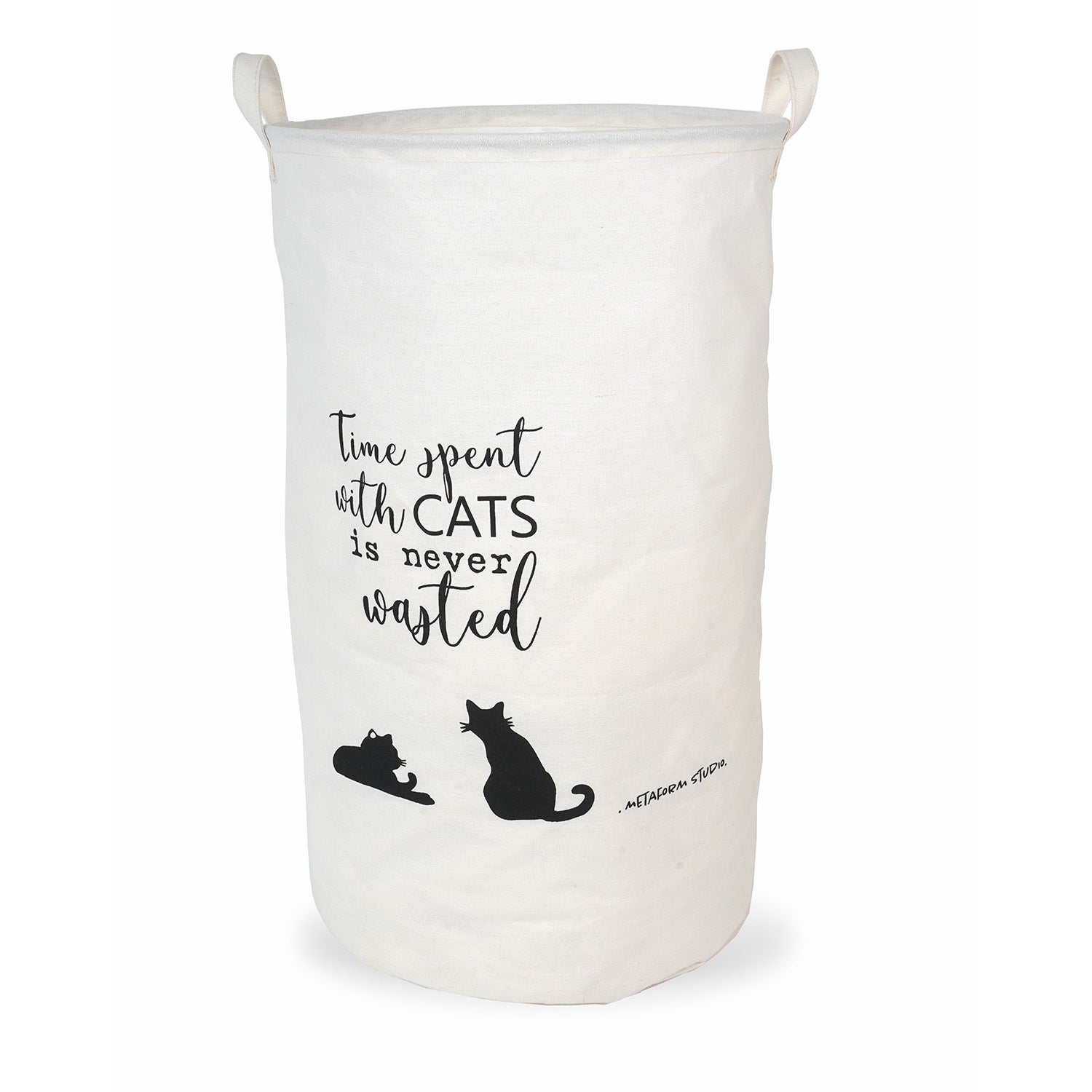 Panier à linge Sac de tri Blanc avec Motif Chats en Coton imperméable ...