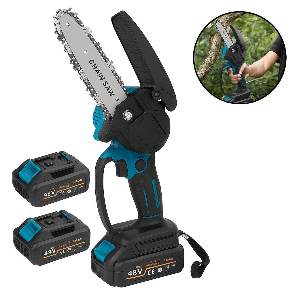 MINI MOTOSIERRA PORTÁTIL DE 6" CON BATERÍA RECARGABLE DE 48 V PARA ...