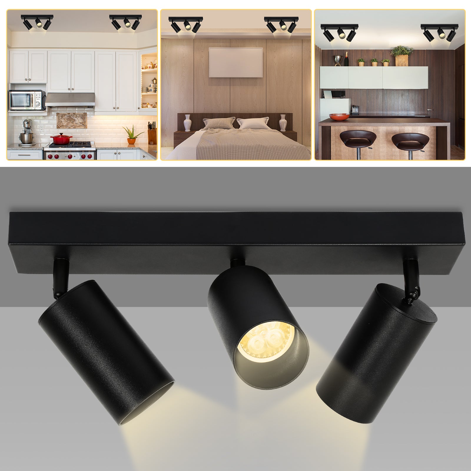 Lámpara de techo Lámparas de techo LED Foco de techo plateado Foco de ...