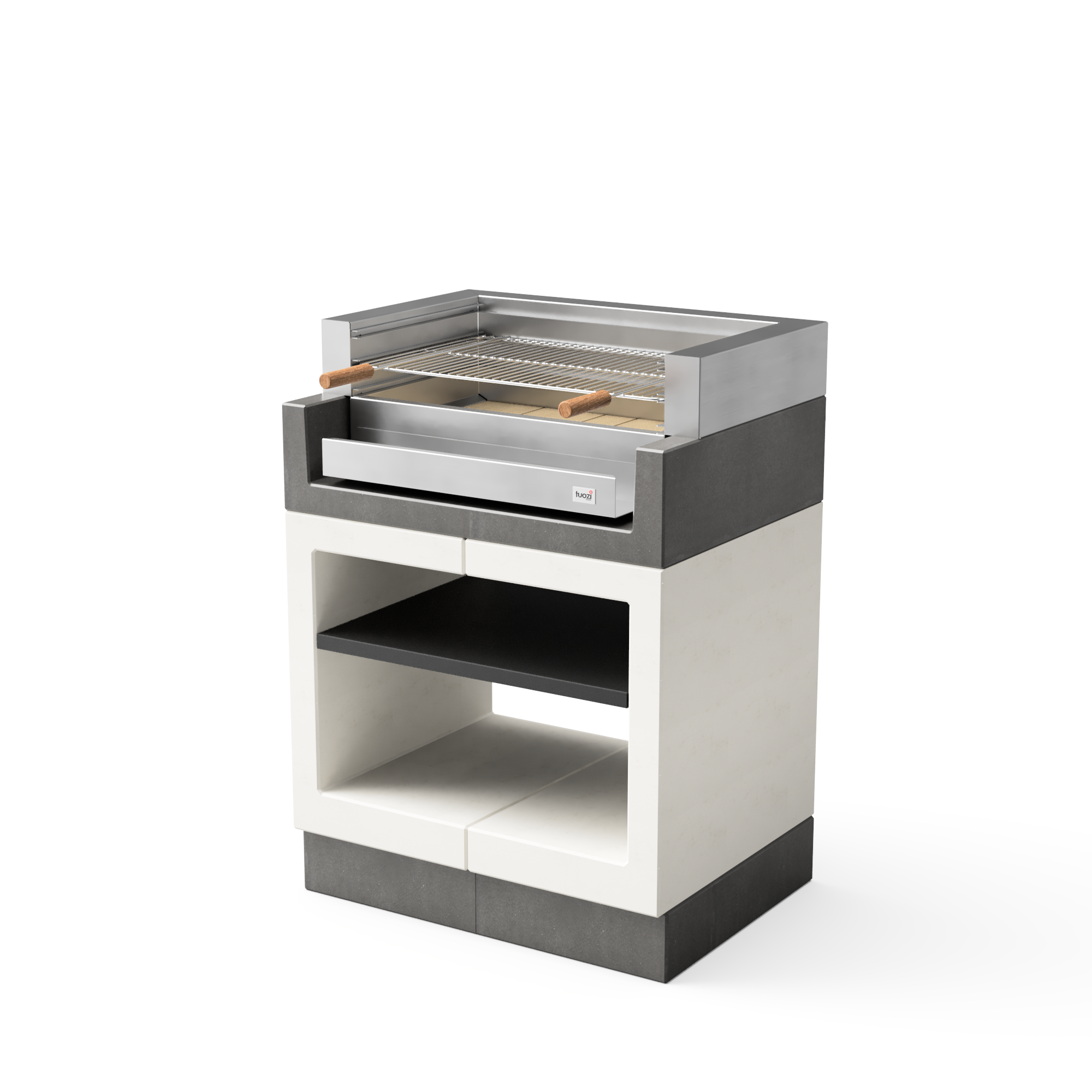 MF - Barbecue en Pierre pour Bois et Charbon Modèle KITAWAY GRILL ACIER ...