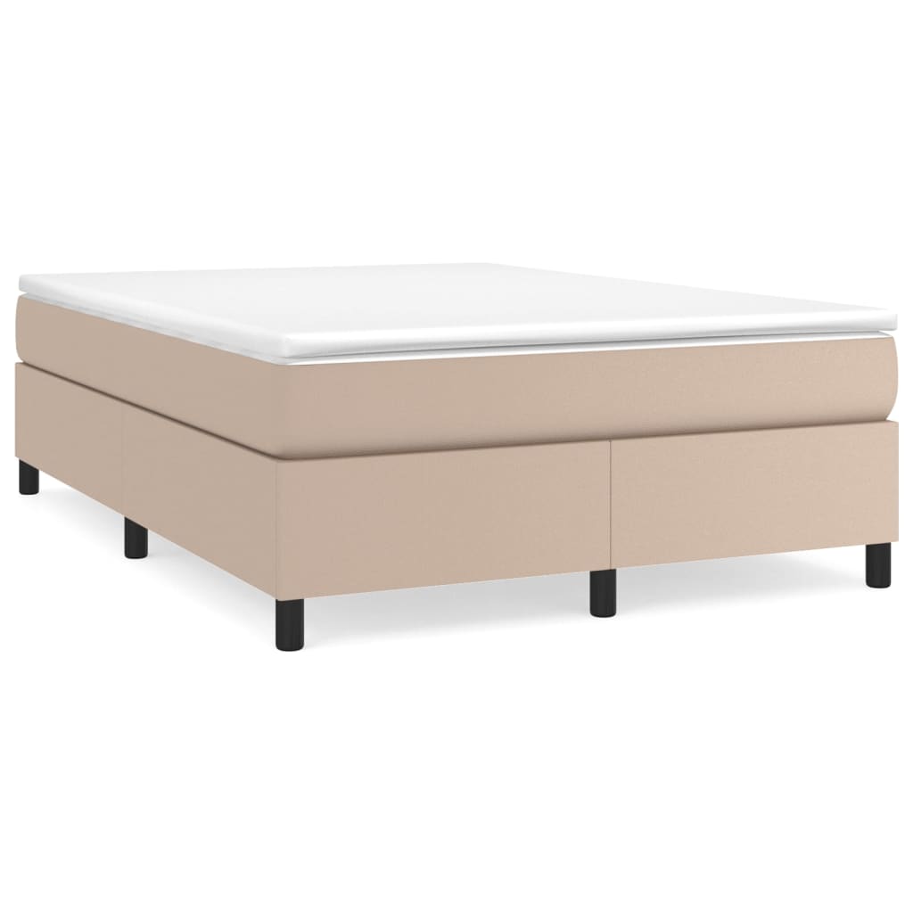 Lit Double Lit Adulte Lit à Sommier Tapissier Avec Matelas Cappuccino 140x190 Cm Cfw461505