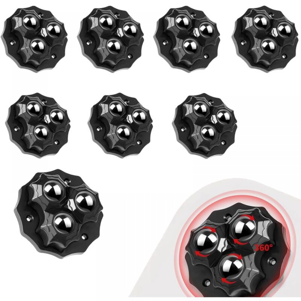 Lot de 8 mini roulettes robustes pour meubles, pivotantes à 360 degrés ...