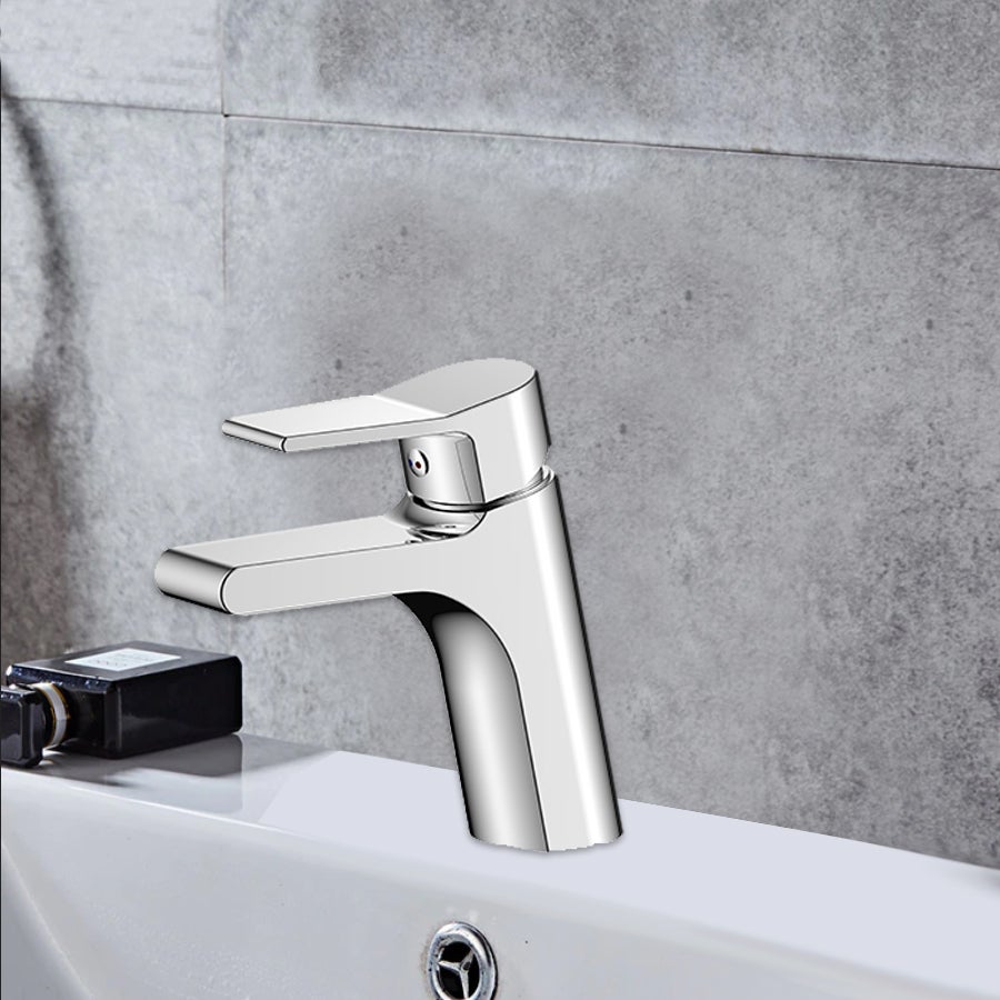 Robinet vasque mitigeur design de lavabo bec fixe laiton chrome | Leroy ...