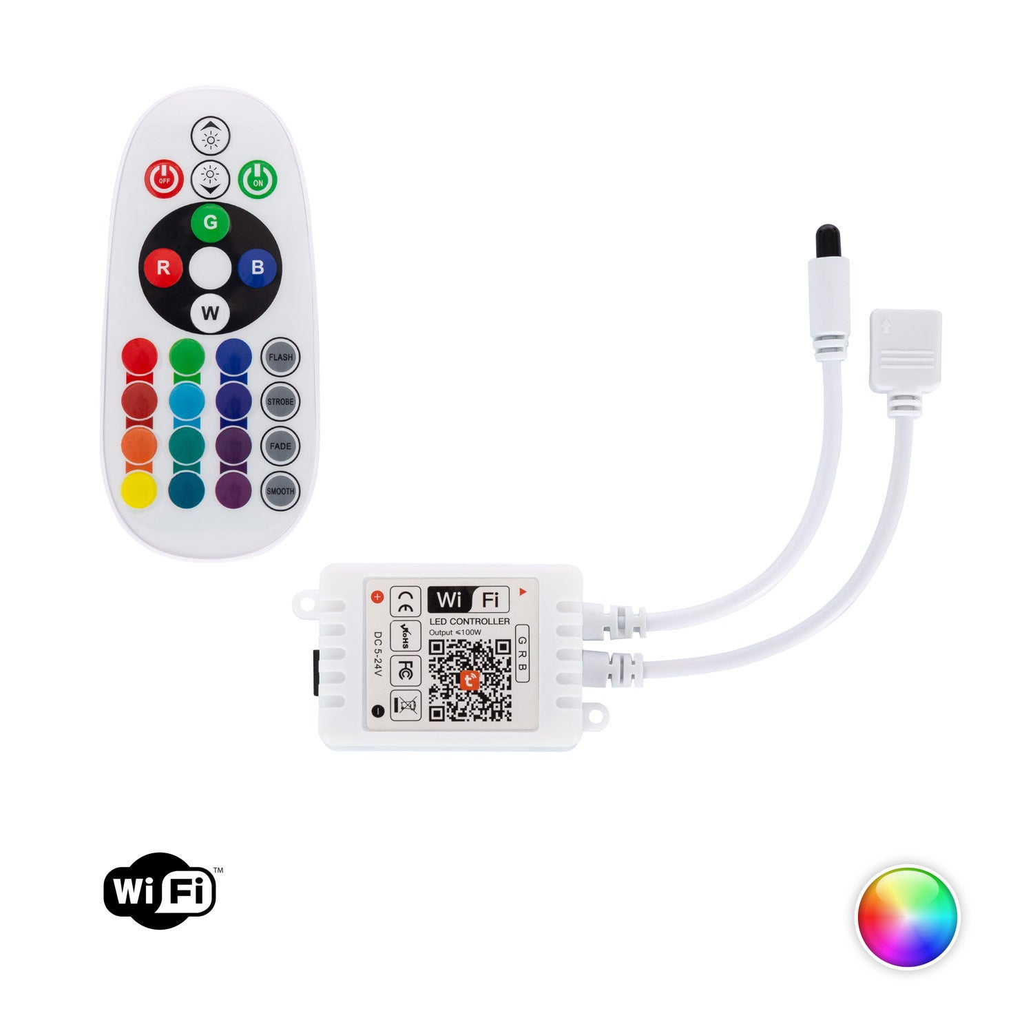 Ledkia Controller Regolatore Wi-Fi Striscia LED RGB 12/24V DC con ...