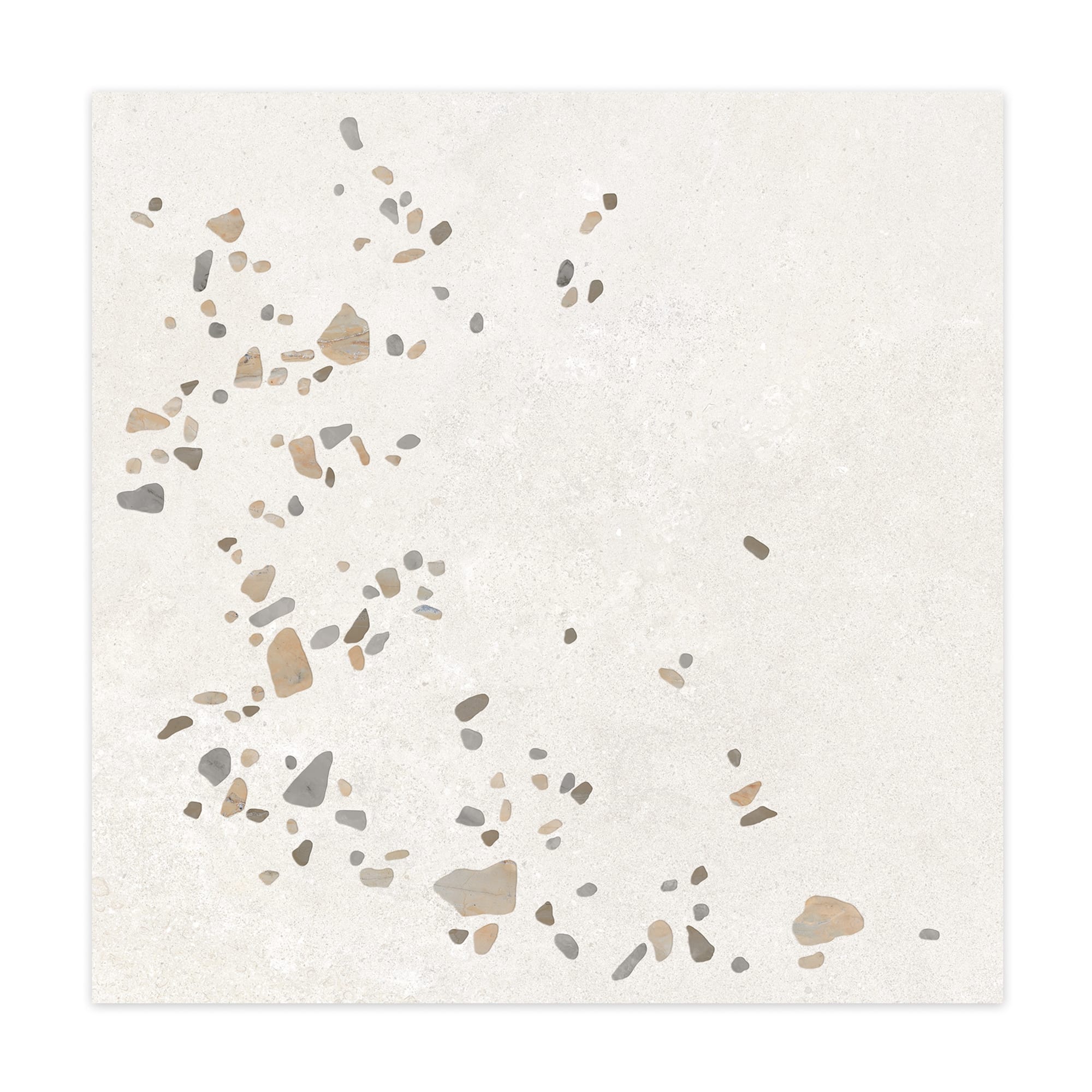 Carrelage effet Terrazzo Blanc Grisé 90x90x0,9 cm Alvior - Sol et mur ...