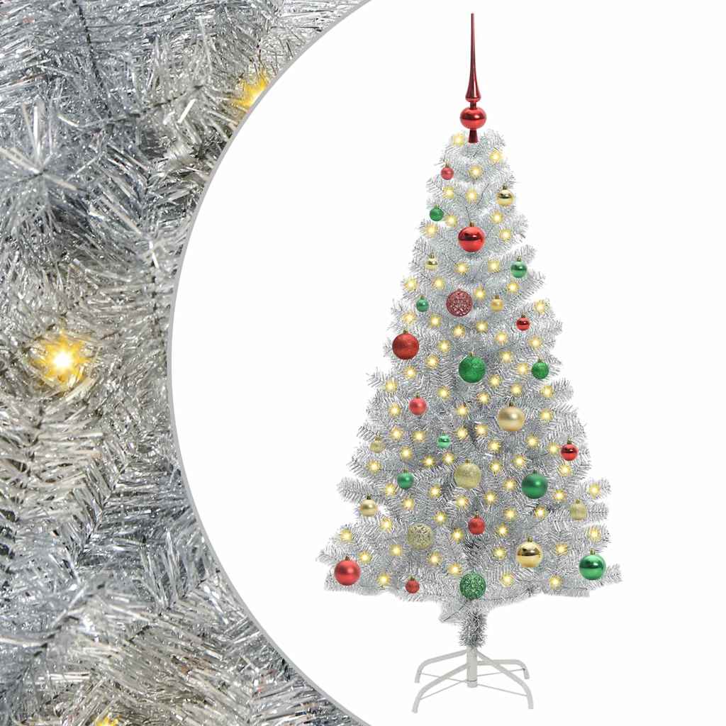 Árbol de Navidad | Árbol de fiestas con 150 LED con soporte Plateado ...
