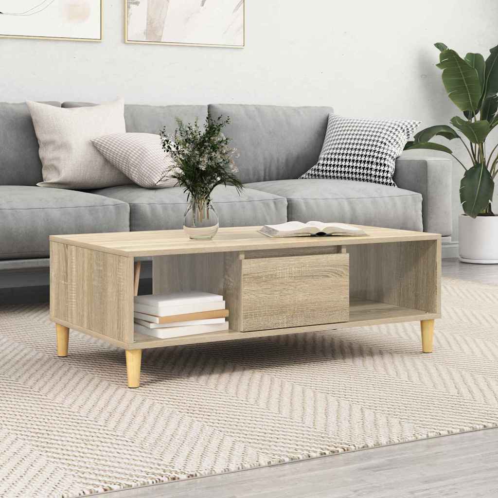 Table basse Chêne 102 x 55 x 35 cm Bois d'ingénierie | Leroy Merlin