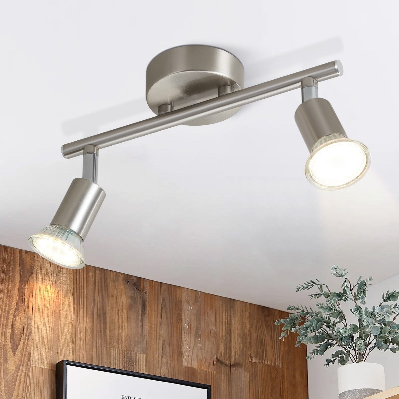 ZMH Spot de plafond à 2 lampes moderne rotatif à 330° GU10 pour salon ...