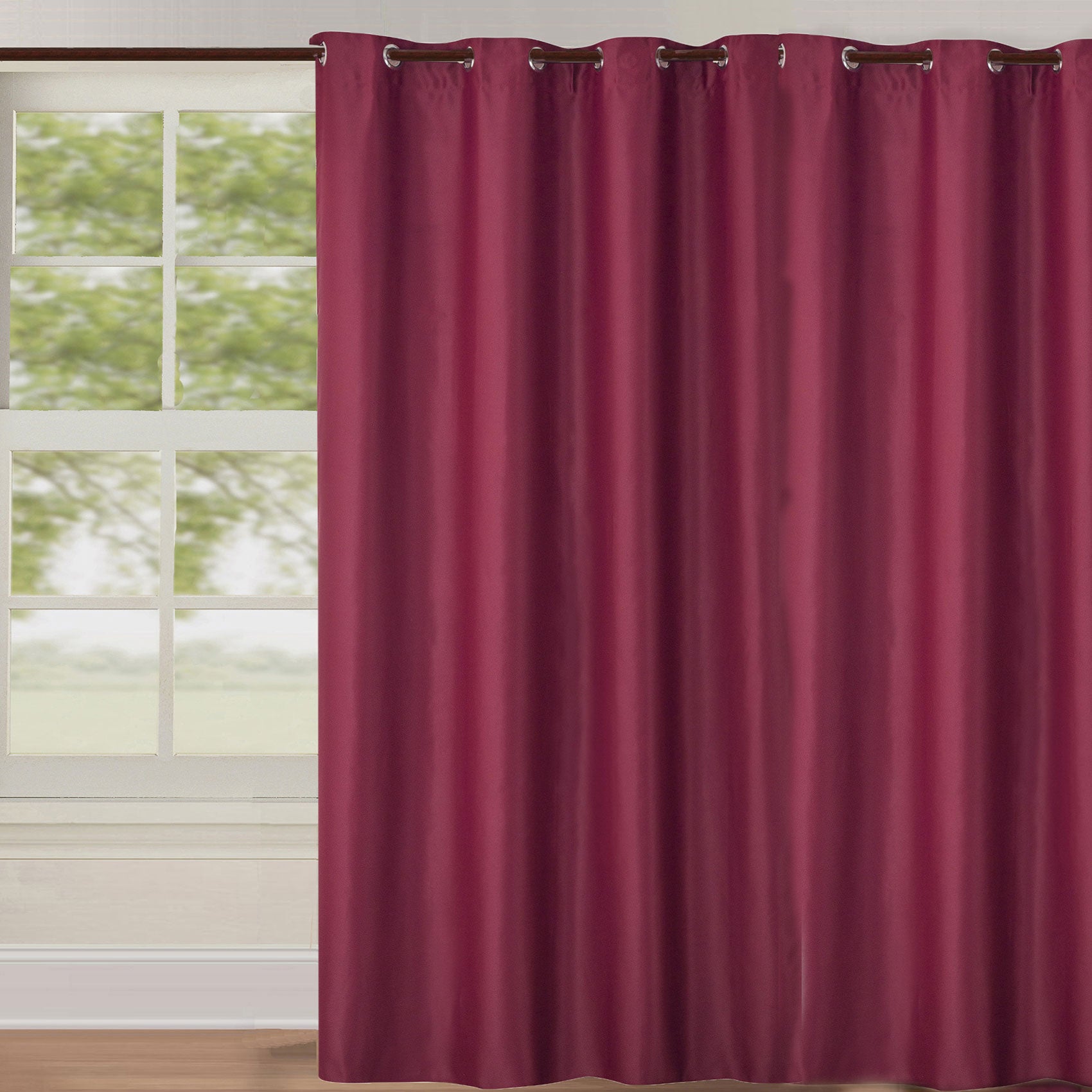 Rideau occultant uni grande largeur - Rouge - 240x260 cm - Polyester ...