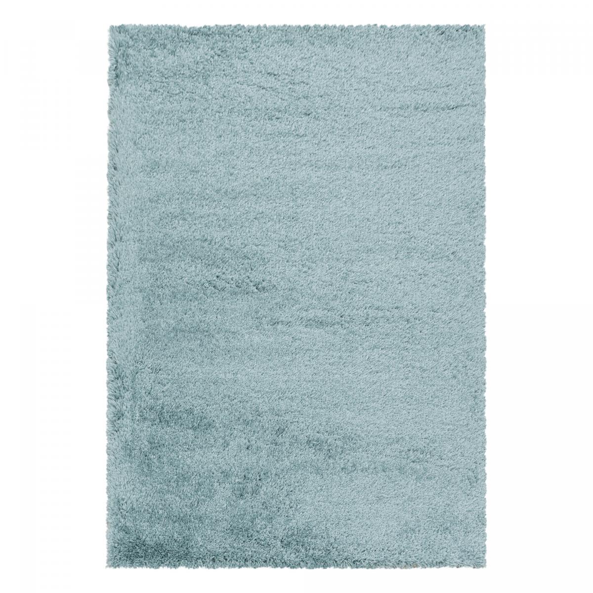 Tapis longs poils shaggy 80x150 rectangle tissé bleu motif uni UNI B | Leroy Merlin