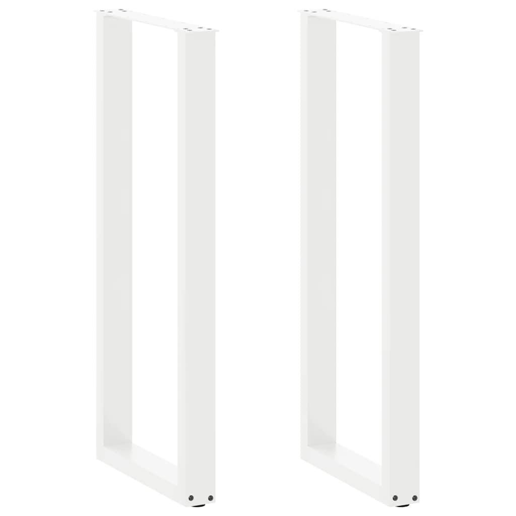 Pieds de table de bar en U, 2 pièces, blanc, 50 x (110-111) cm, acier ...