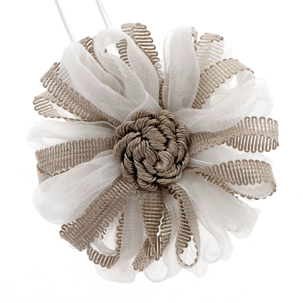 Embrasse à rideaux aimantée 9cm Blanc/Taupe - BOULET | Leroy Merlin