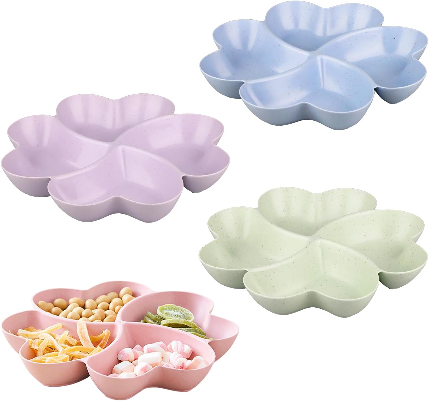 4 Pièces Plateau Aperitif Assiette de Fruits Snack Box Assiette de Noix ...