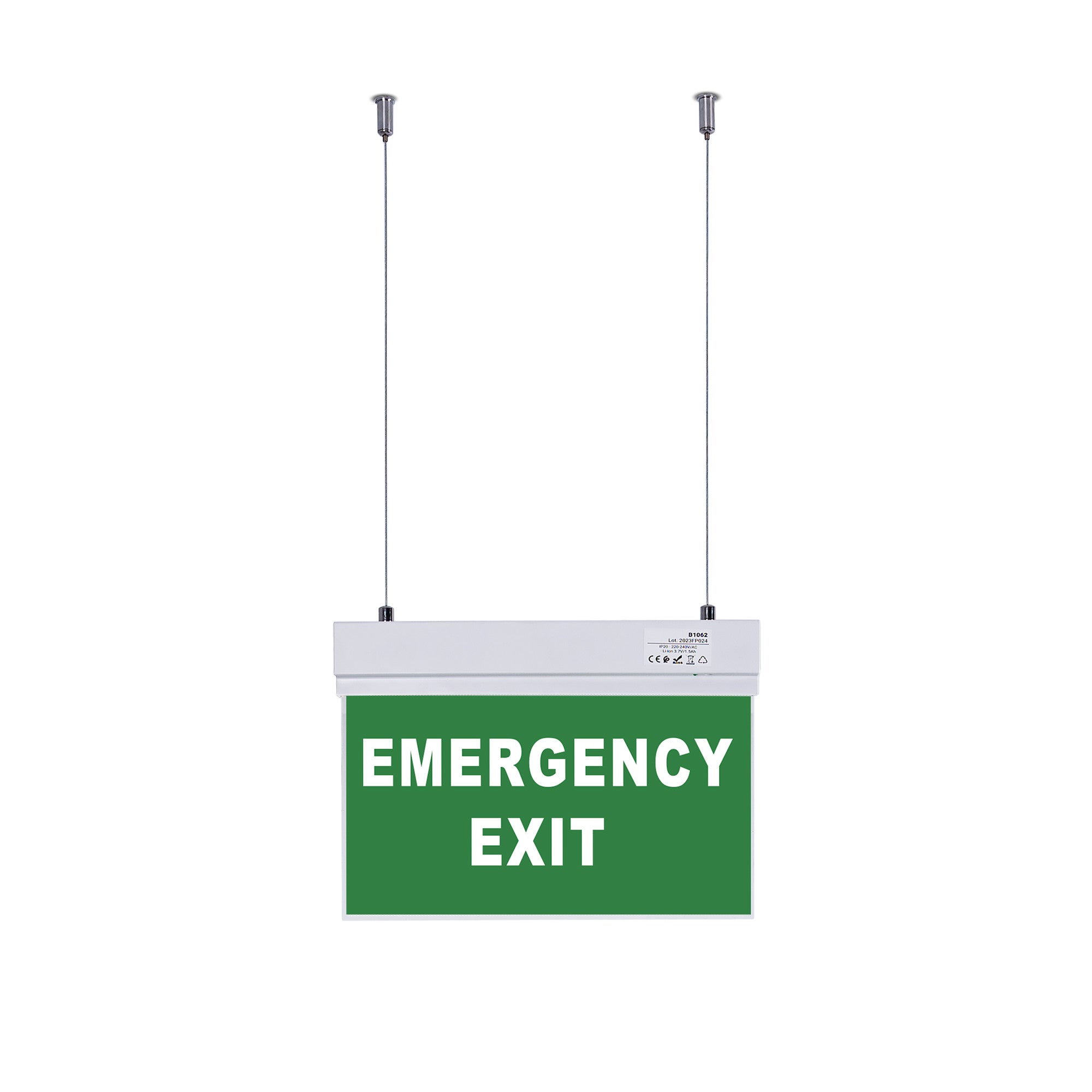 Luce di emergenza permanente con cartello "Emergency Exit ...