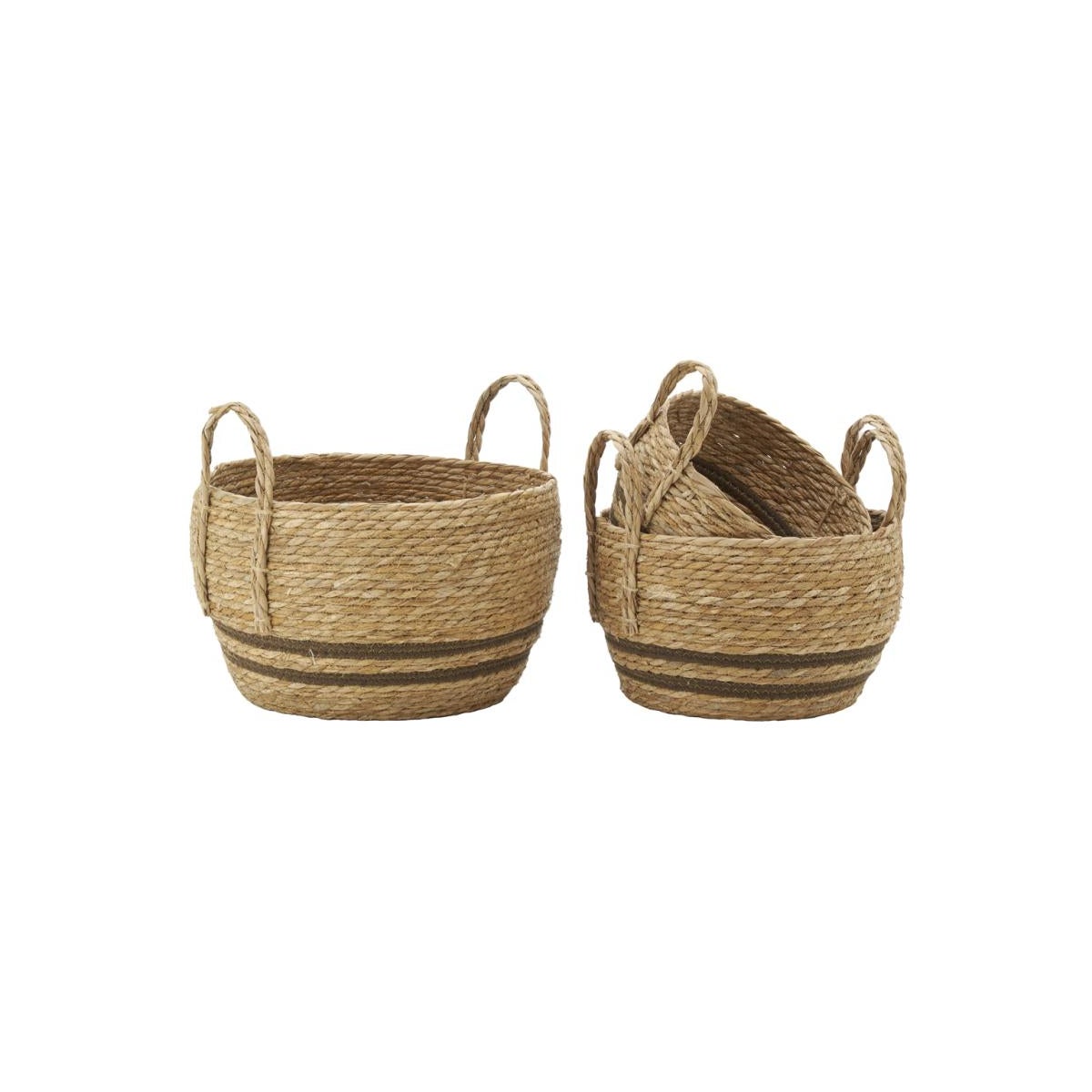 Cache-pots en jonc naturel et coton brun Boule Aubry Gaspard | Leroy Merlin