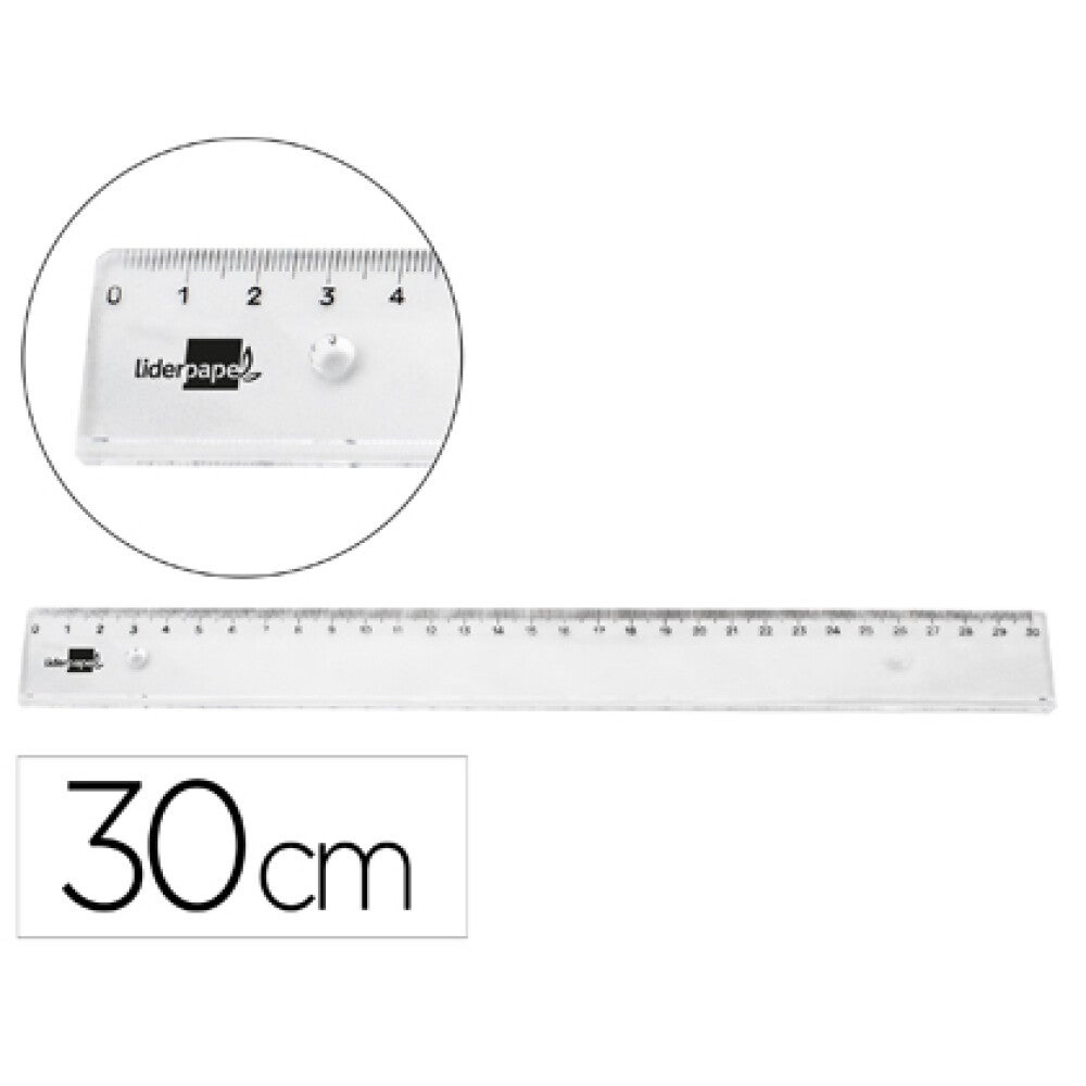 Regle liderpapel plastique incassable transparent 30 cm | Leroy Merlin