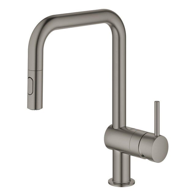 GROHE Minta Mitigeur de cuisine bec U rotatif et Dual Spray extractible ...