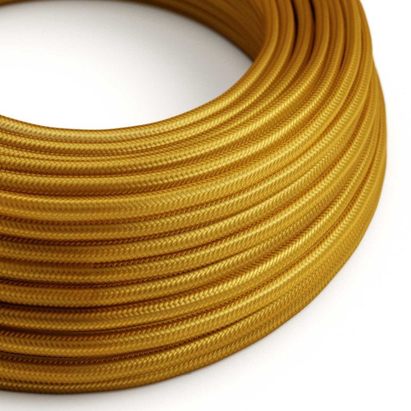 Câble textile rond effet soie - Or - 2x0.75 - Longueur 5 mètres | Leroy ...
