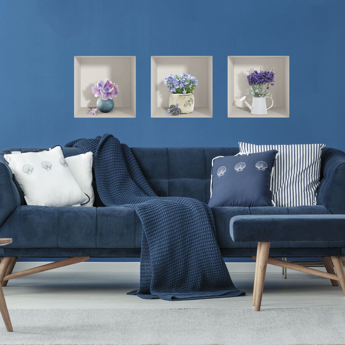 Stickers 3D fleurs jolis bouquets violets 40 x 120 cm | Leroy Merlin