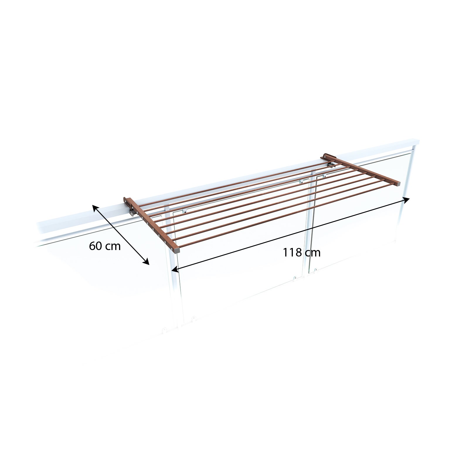 Étendoir de balcon rabattable, séchoir à linge pour rambarde extérieur ...