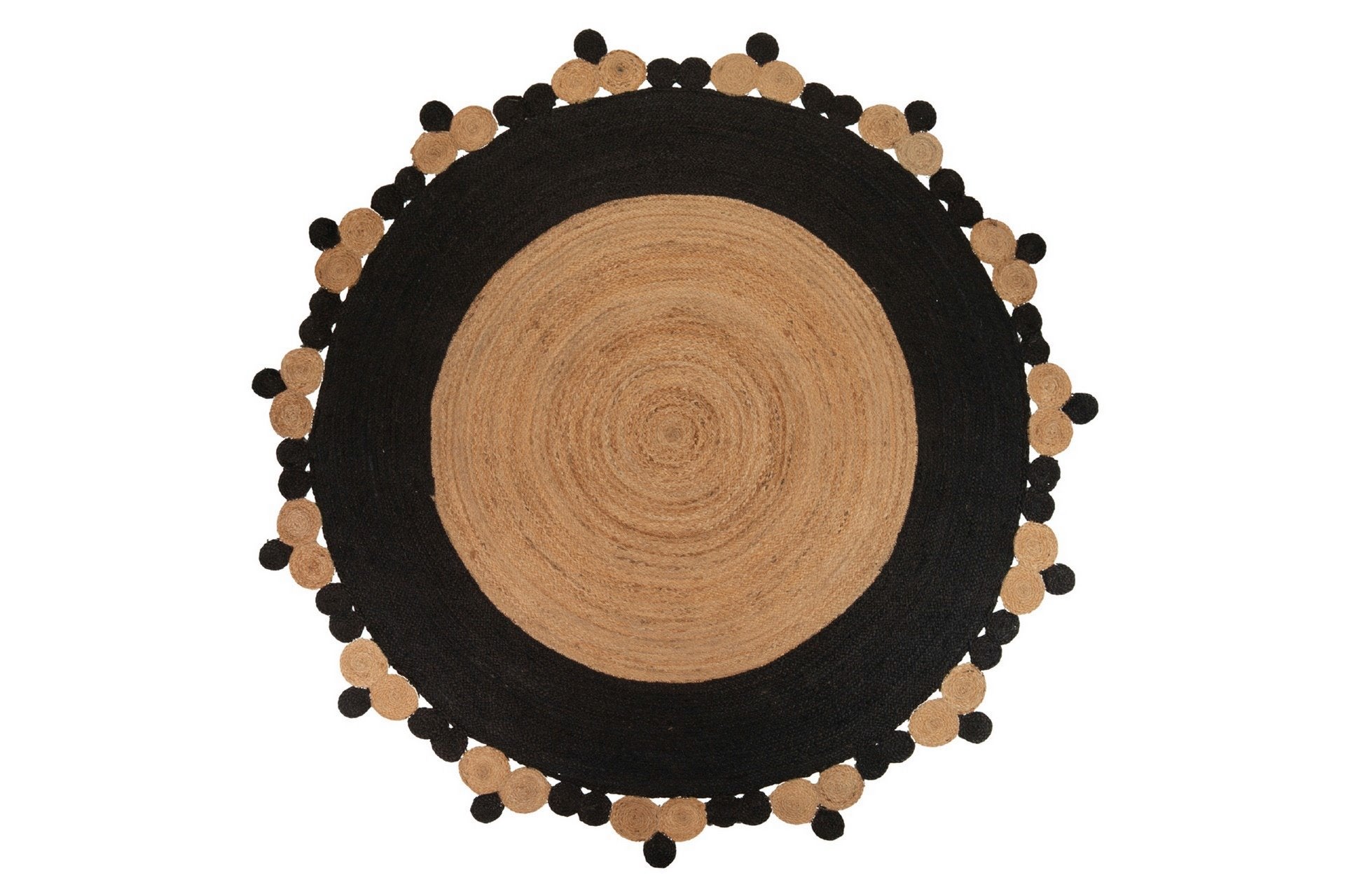 Tapis en jute marron noir 220x220 cm | Leroy Merlin