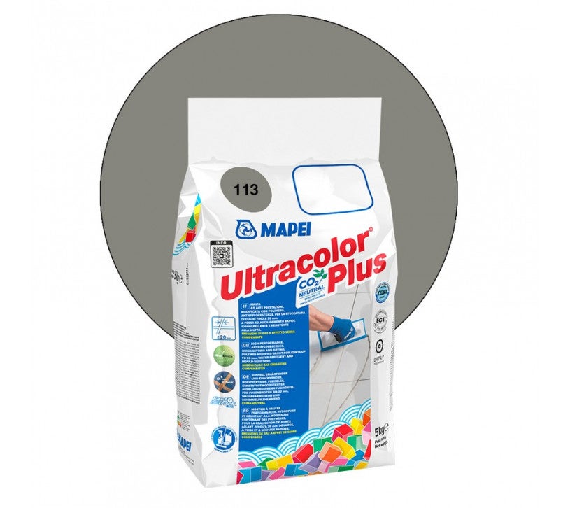 Joint de carrelage ULTRACOLOR PLUS MAPEI - 113 Gris ciment - 5 Kg ...