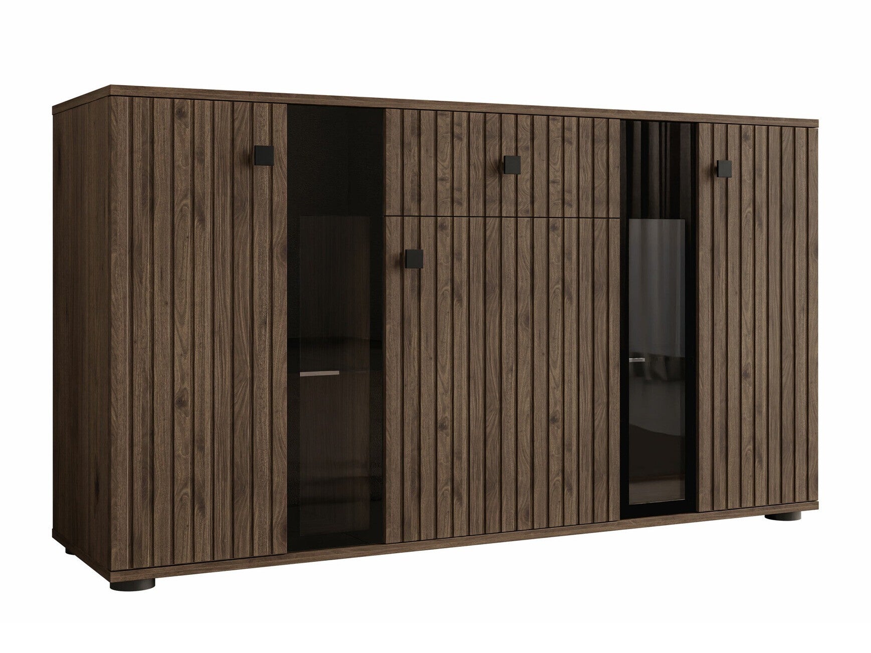 Commode Tucson 173, Noyer, Tiroirs et portes, 80x141x41cm | Leroy Merlin