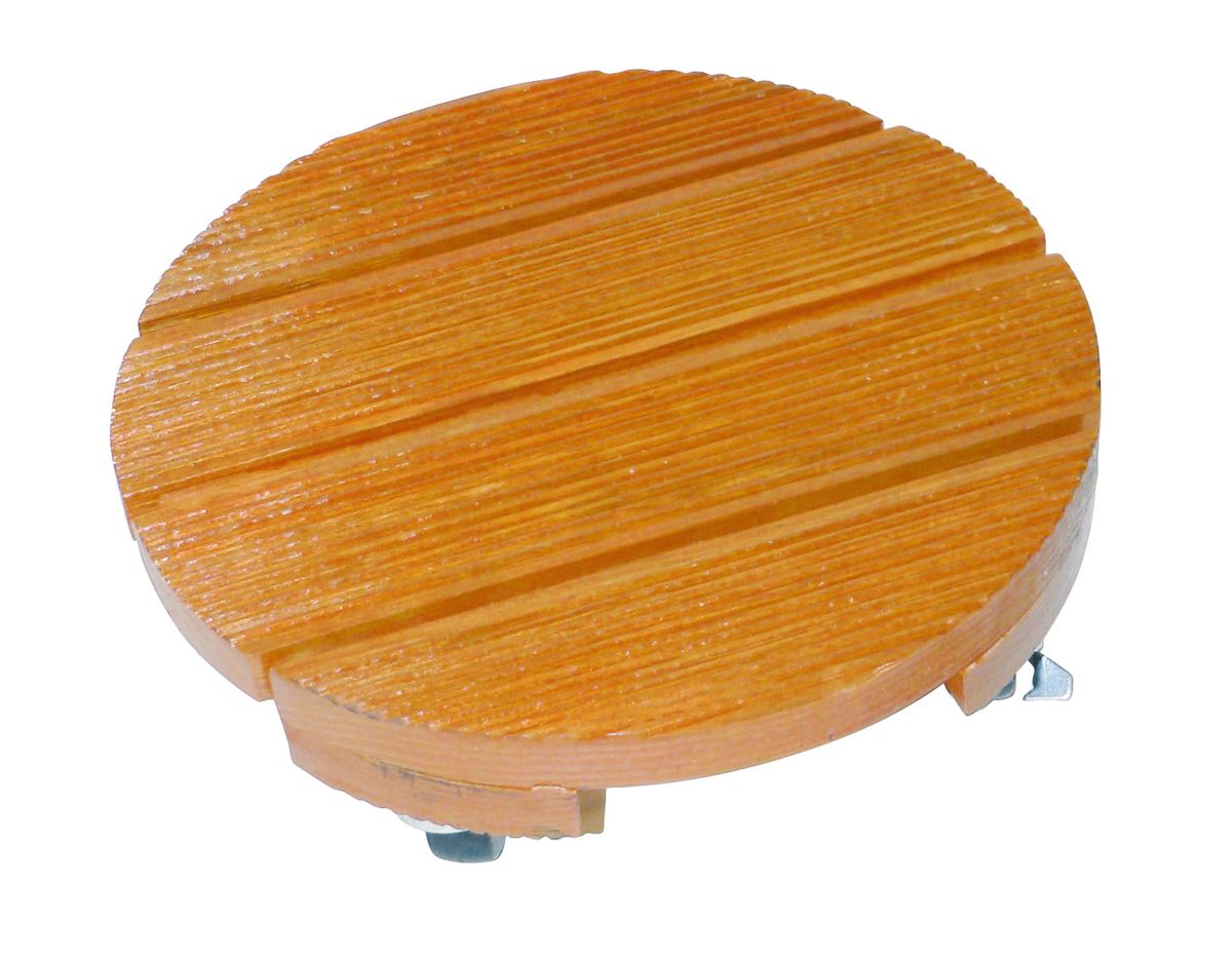 Soporte redondo de madera con ruedas "Flora Roll Lasure" - 40 cm ...