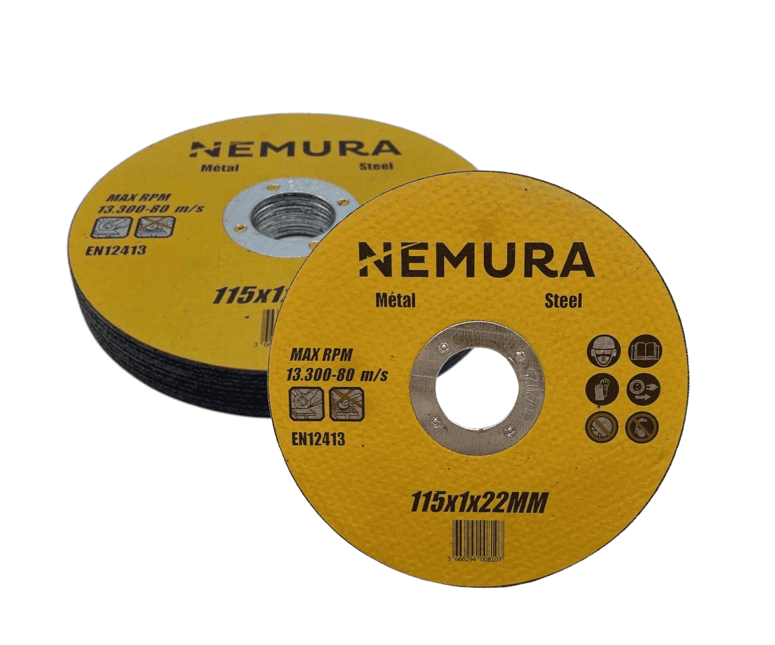 Lot de 10 disques à tronçonner 115mm pour le métal (115 X 1.0 X 22.2MM ...