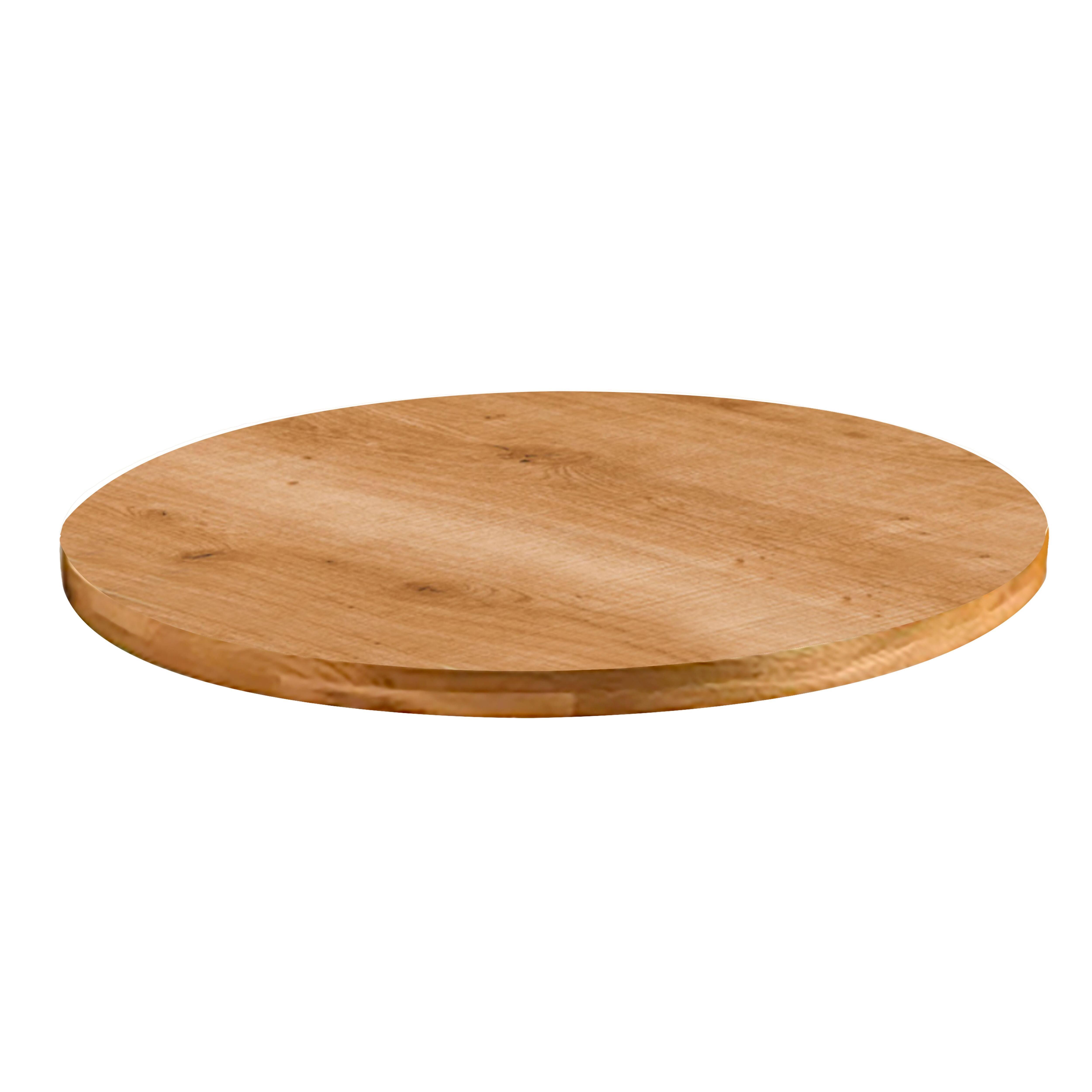Mesa redonda de melamina 60 cm madera clara | Leroy Merlin