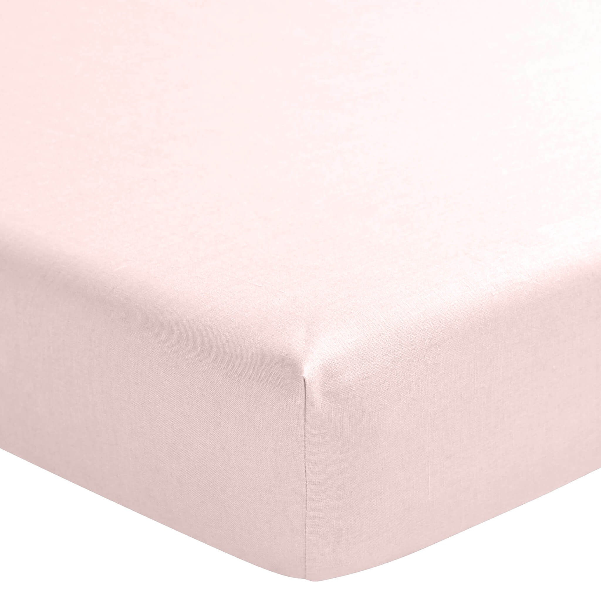 Drap housse rose aube 100% lin bonnet 30 cm 120x190 cm | Leroy Merlin